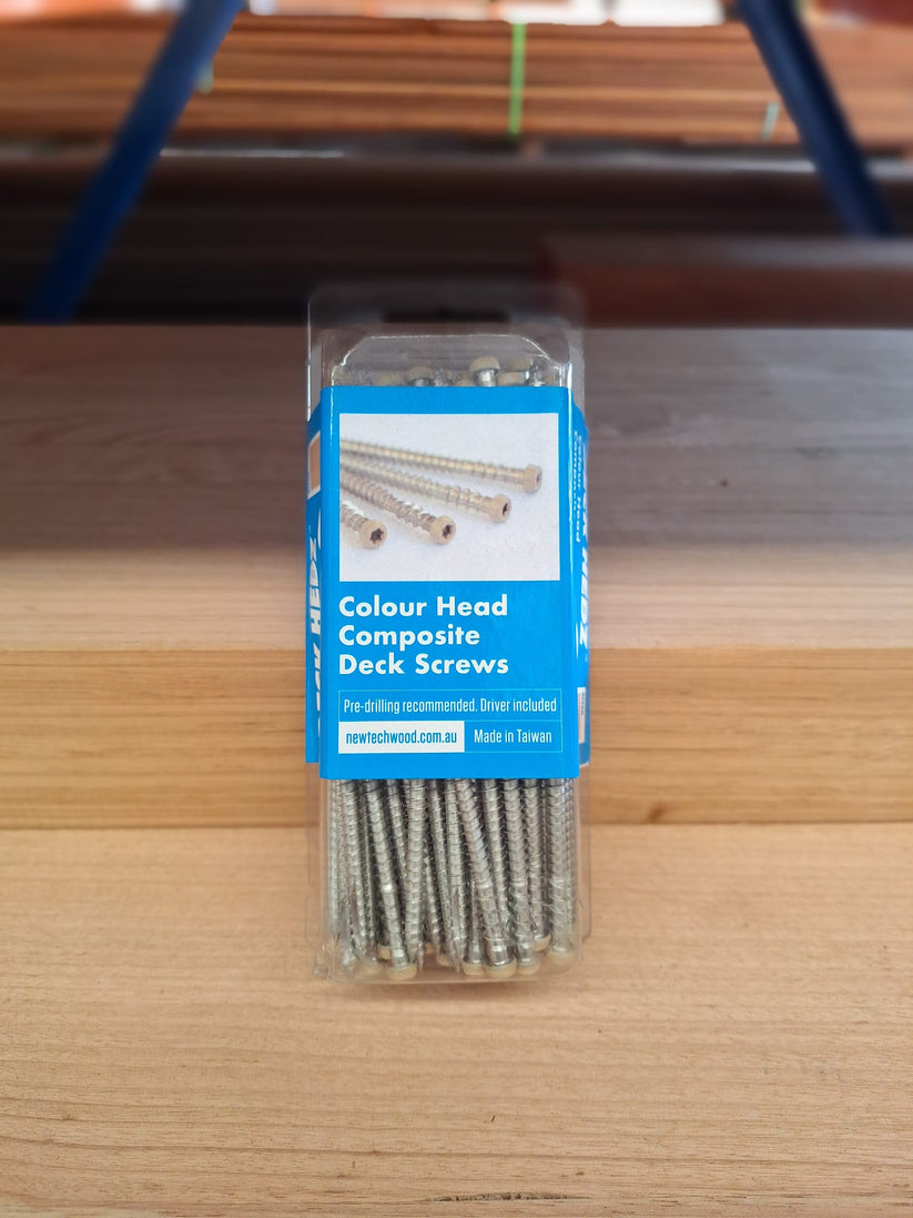 Deck Hedz Coloured Head Composite Decking Screws 10g x 65mm (Beech ...