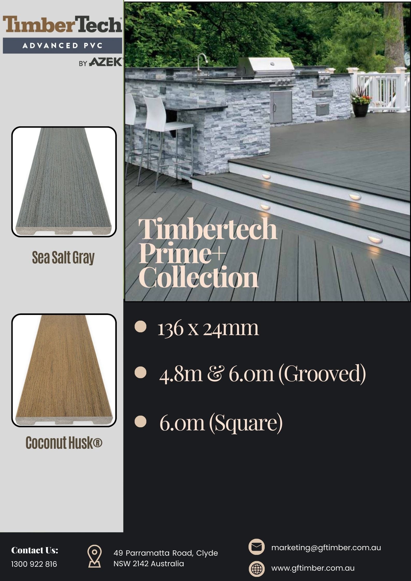 TIMBERTECH PRIME+ COLLECTION 136 x 24mm made in USA – Green Forest Timber
